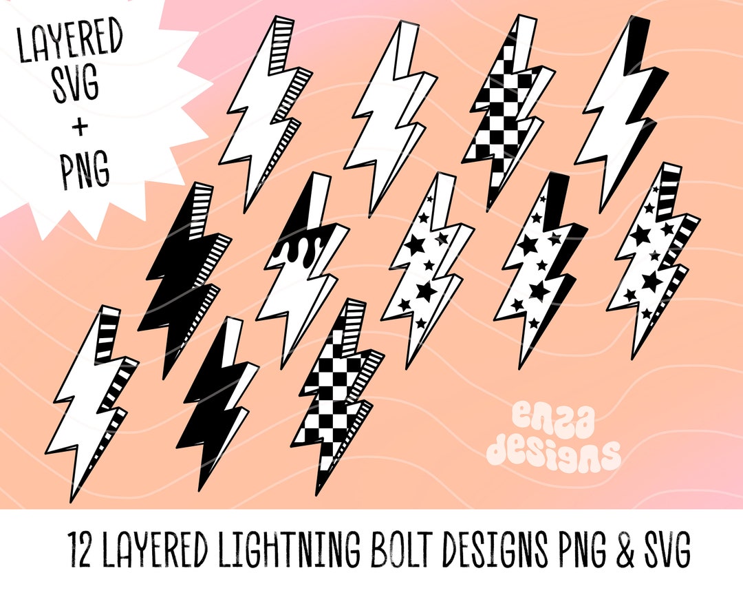 Layered Svg Files, Lightning Bolt Svg, Lightning Cricut Cut Files ...