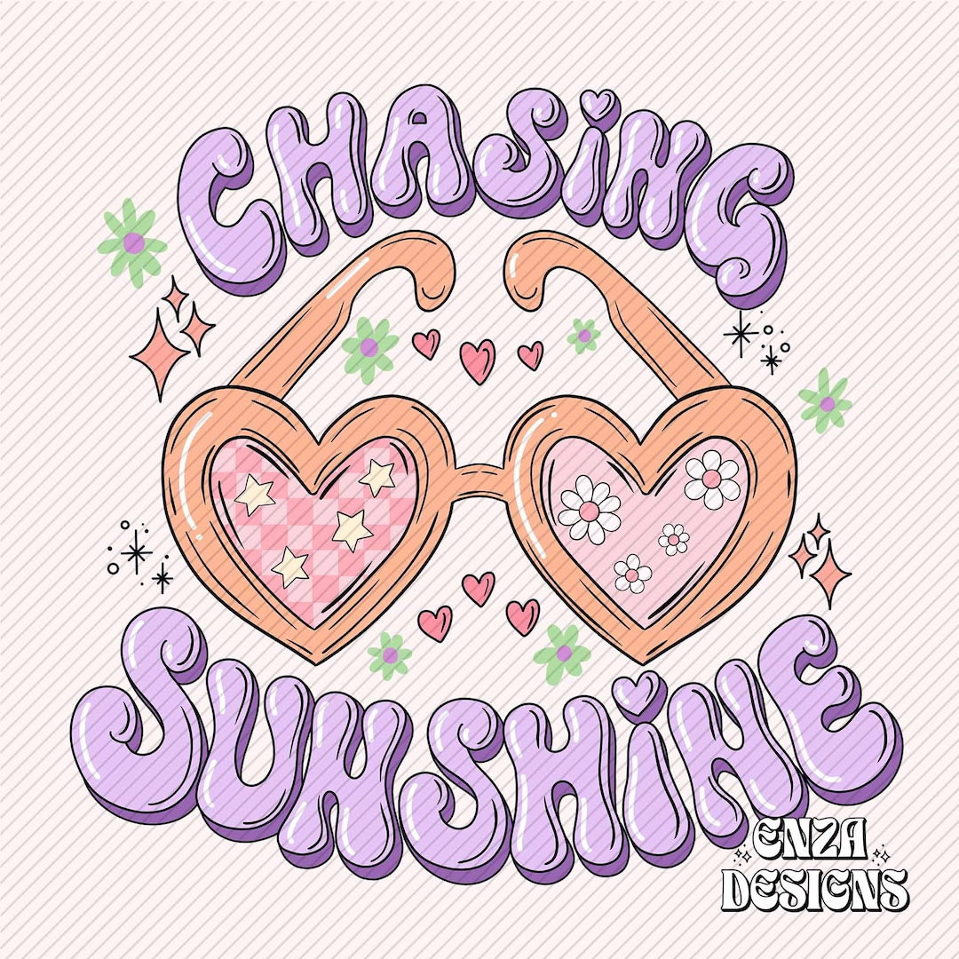 Chasing Sunshine Png Summer Design for Shirts, Preppy Png Designs, Cute ...