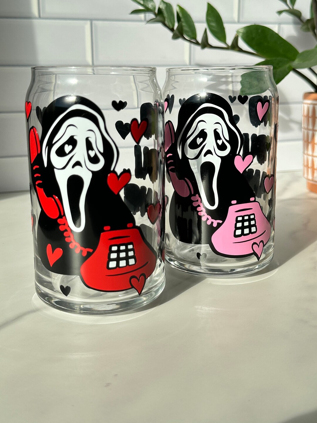 Ghostface GLASS CUP- 16oz - Etsy