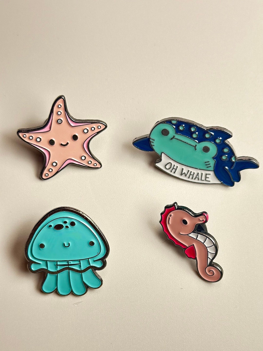 Ocean Enamel Pin | Whale Enamel Pin | Sea Horse Enamel Pin | Turtle ...