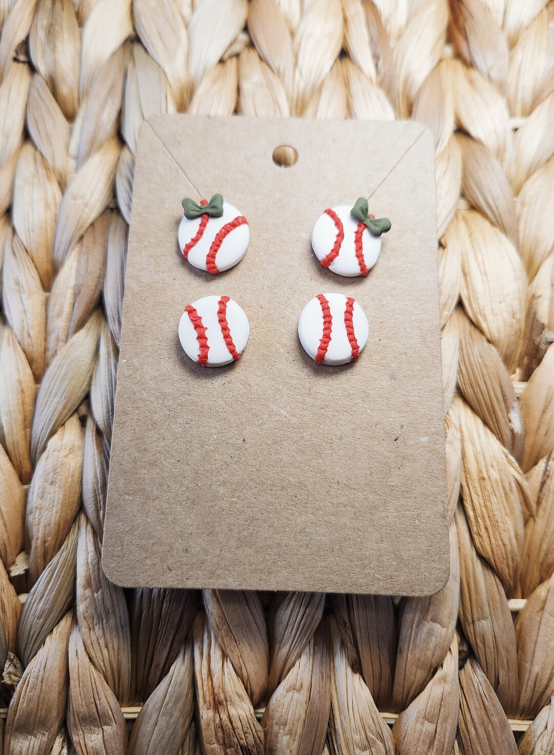 Baseballin' Studs - Polymer Clay Baseballs - Handmade - Etsy
