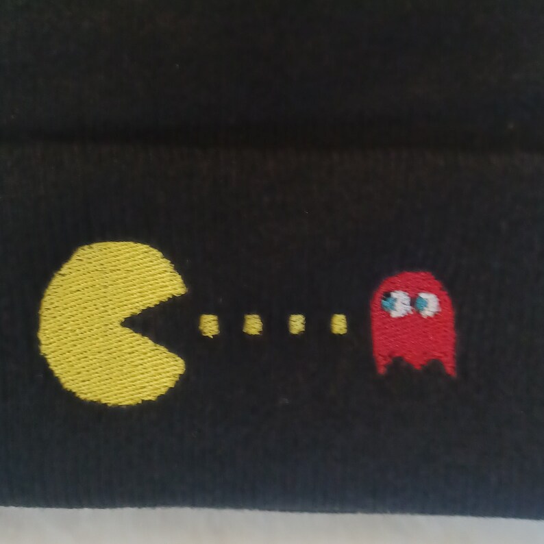 Pac-man Embroidered Beanie, Winter Hats, Gift Idea - Etsy