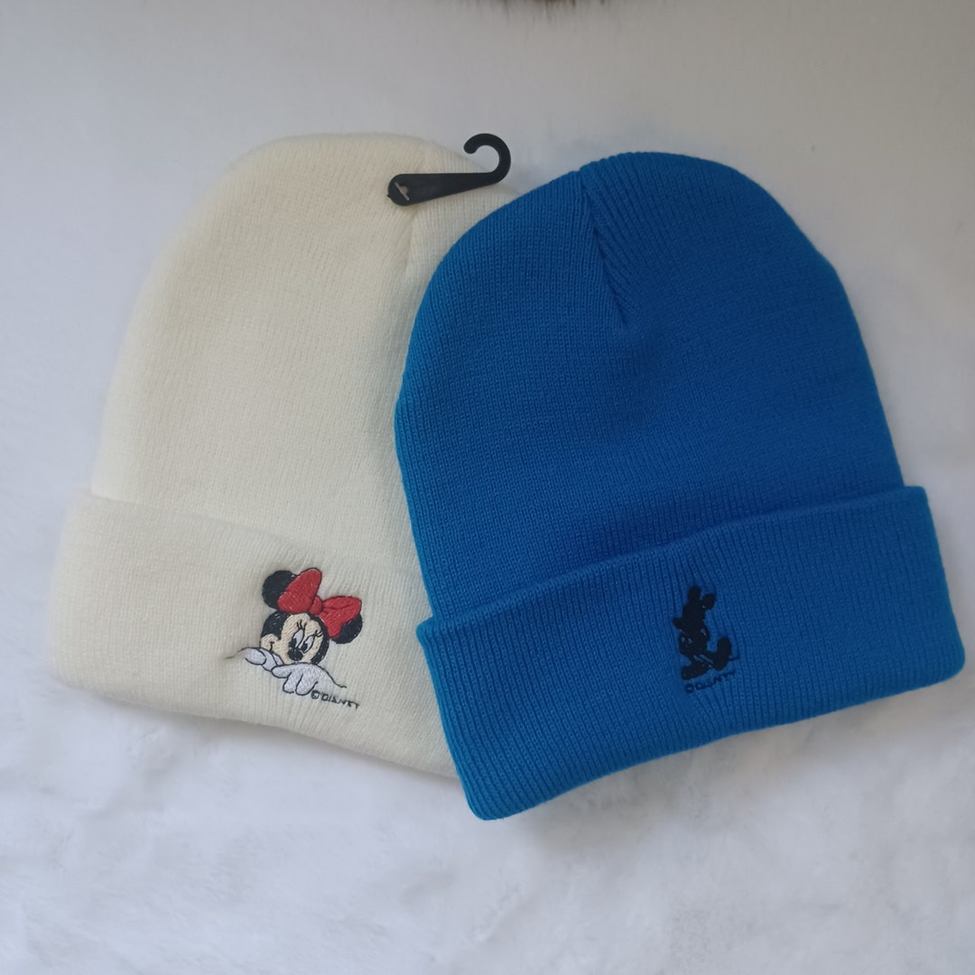 Minnie Mouse Mickey Mouse Child Size Beanie Embroidered - Etsy
