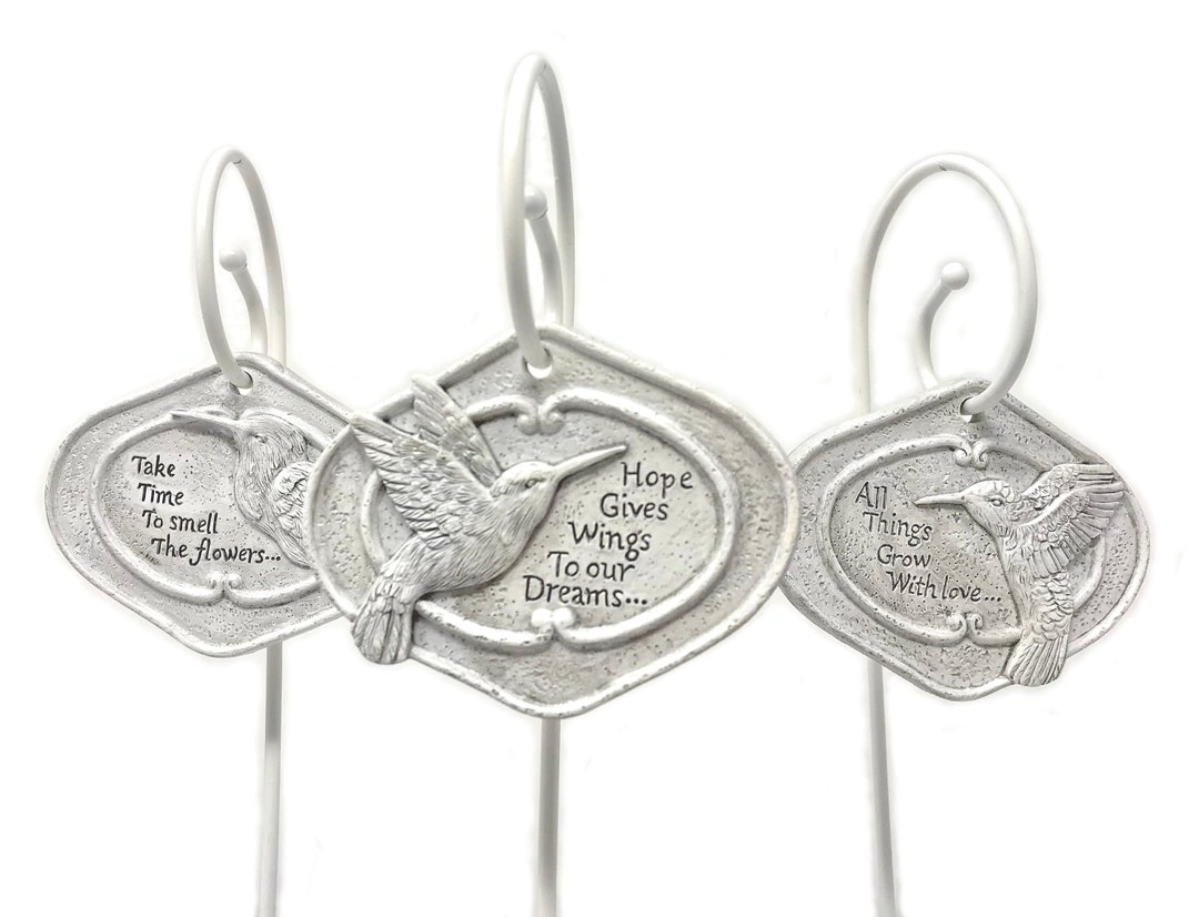 3 Hummingbird Garden Decor Stakes for Planters- Garden Stake or Floral ...