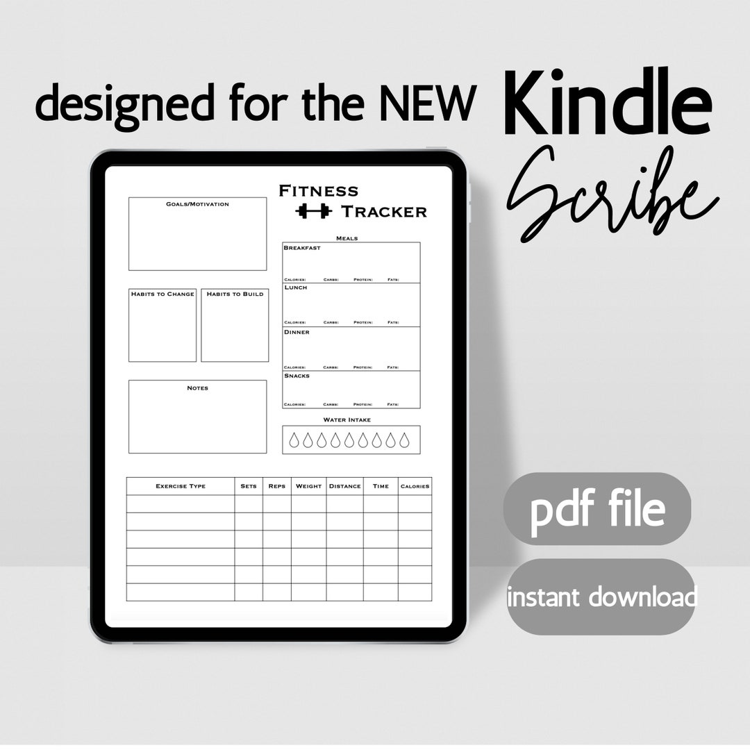 Kindle Scribe Fitness Tracker, Workout Planner, Meal Tracker, Pdf ...