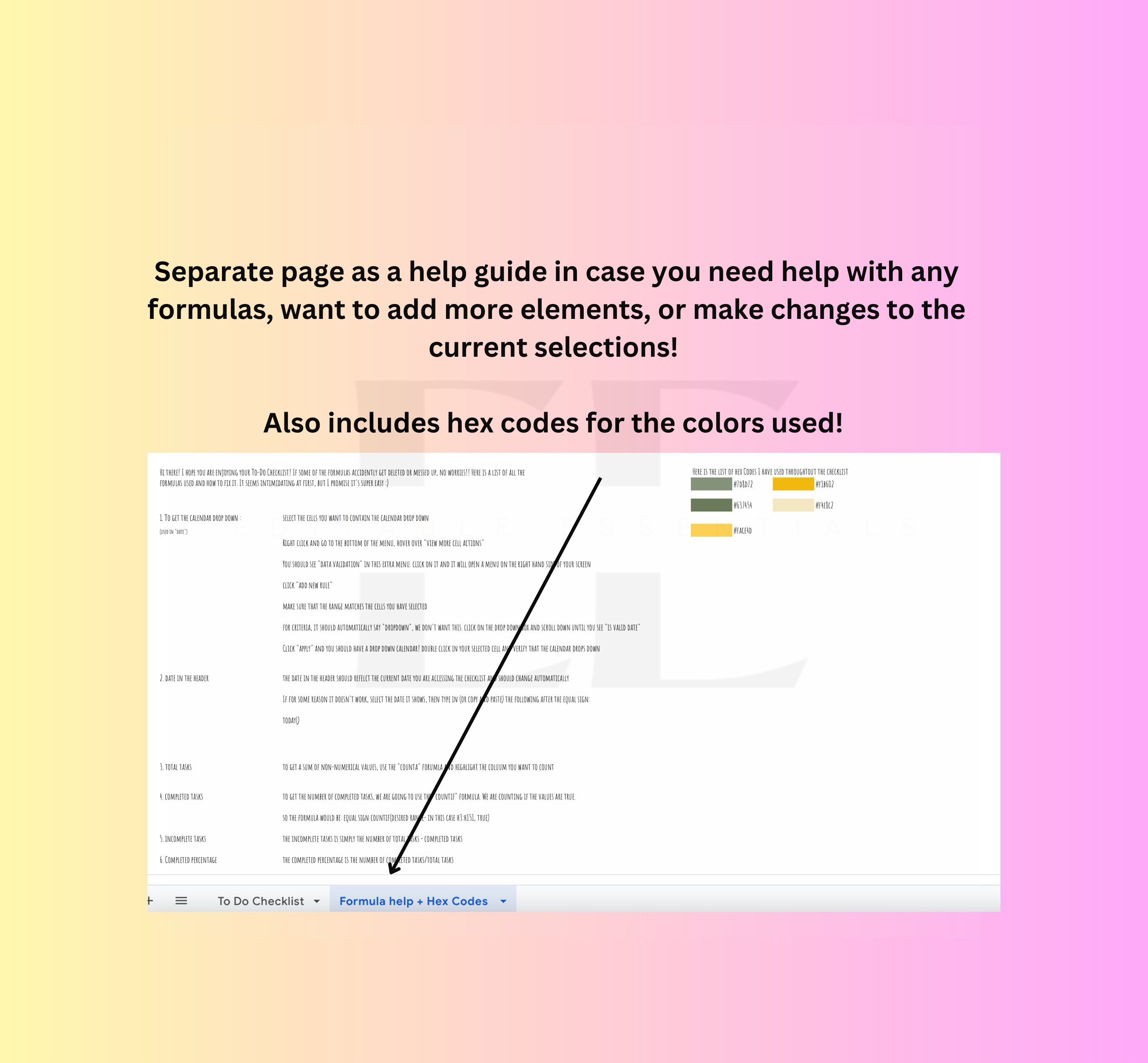 Lemon Simple to Do Checklist, Google Sheets, Google Sheets Template ...