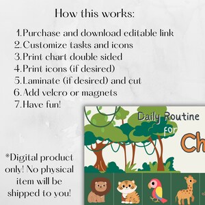 Editable Kids Routine Chart, Daily Routine, Morning Routine, Daily ...