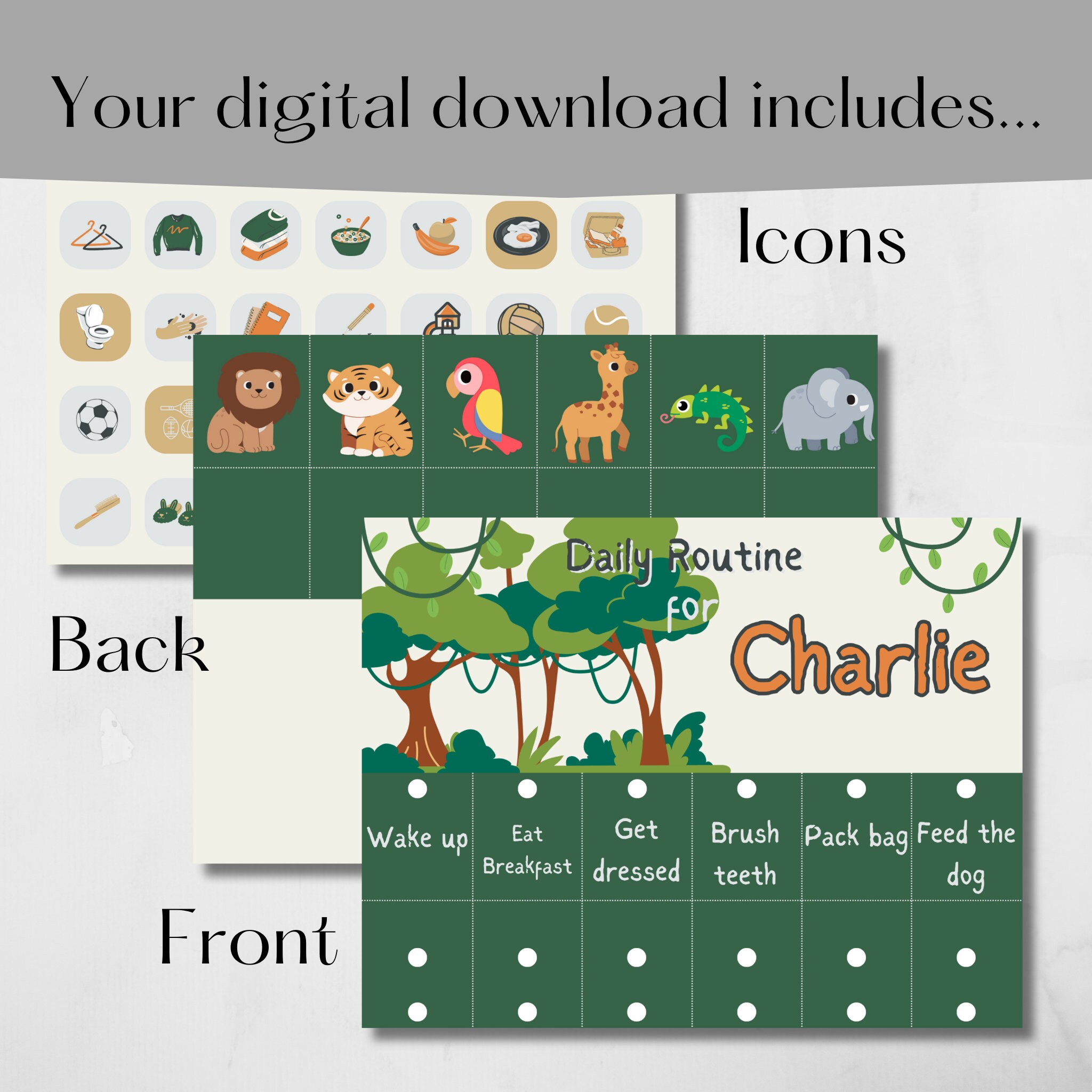 Editable Kids Routine Chart, Daily Routine, Morning Routine, Daily ...