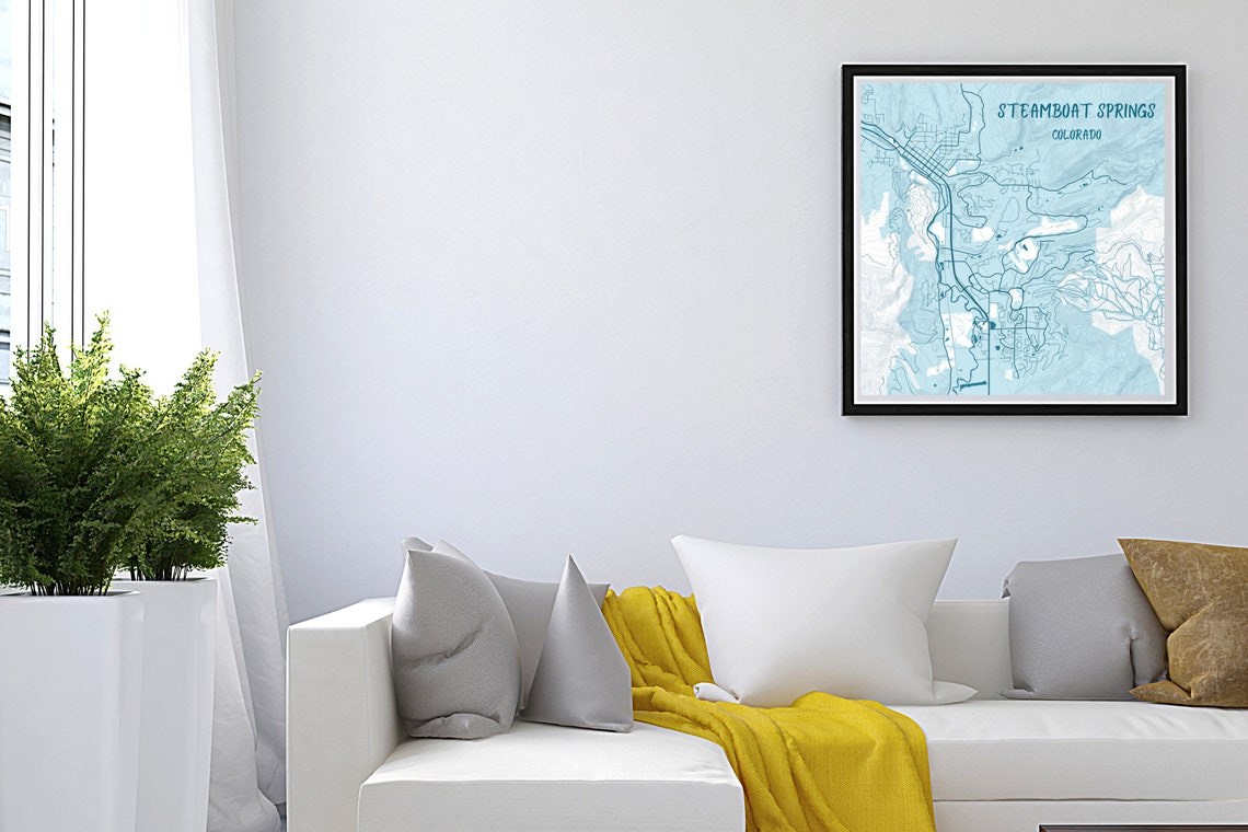 Customizable Topographic Square City Map Decorative Poster - Etsy