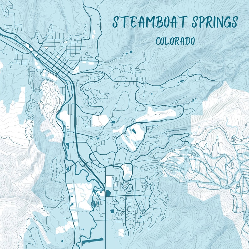 Customizable Topographic Square City Map Decorative Poster Print ...