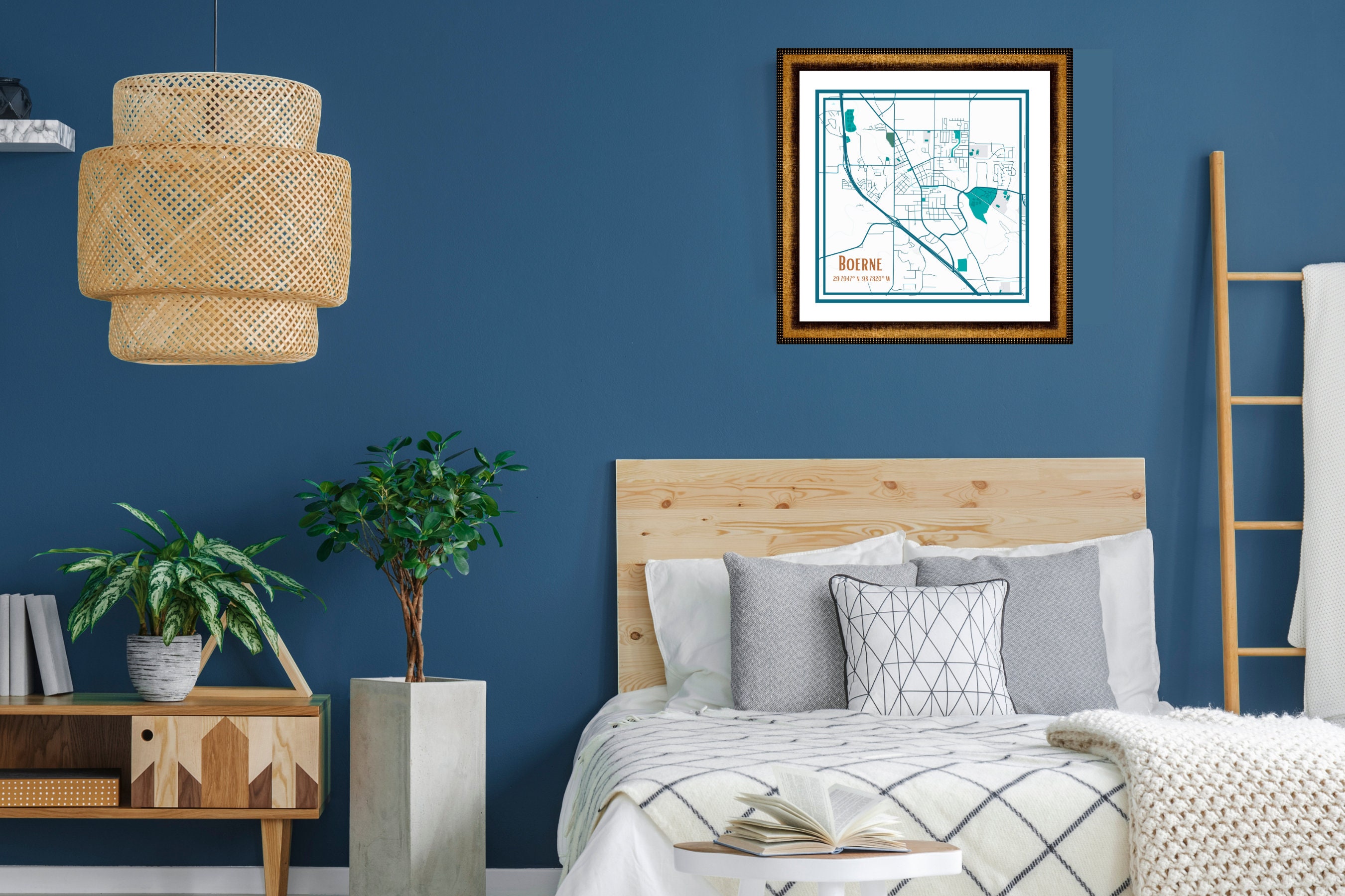 Personalized Custom Square City Map Longitude Latitude Decorative ...