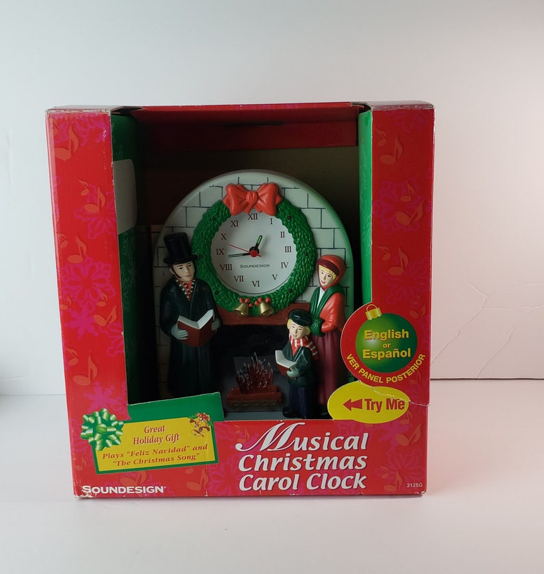 Vintage Musical Christmas Carol Clock Lights & Holiday Sounds - Etsy