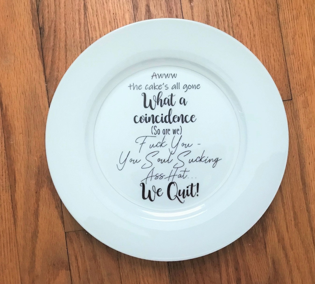 I We Quit Cake Plate Quitting Job Dish Goodbye Manager - Etsy
