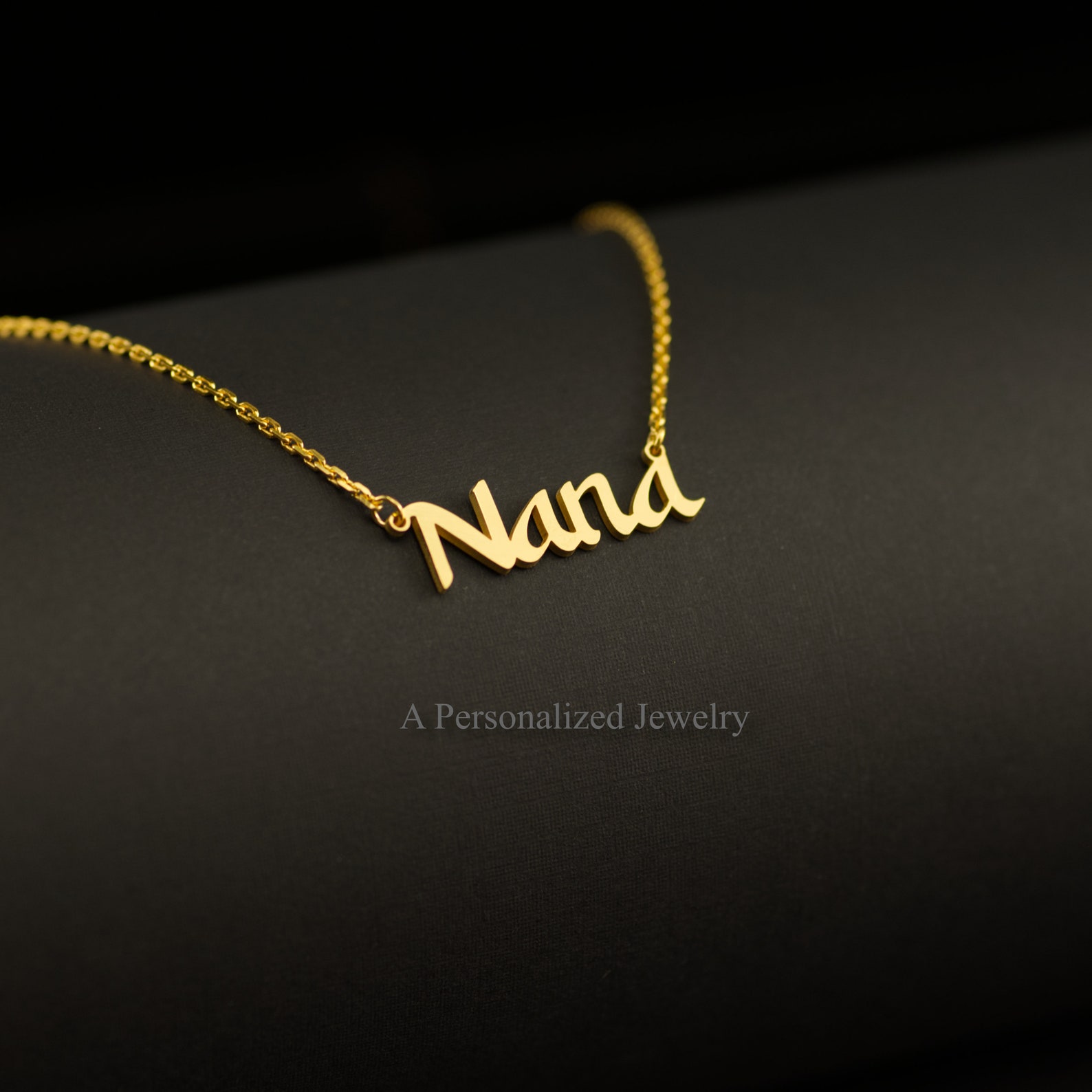 Dainty Nana Necklace In Sterling Silver Gold Nana Necklace Etsy