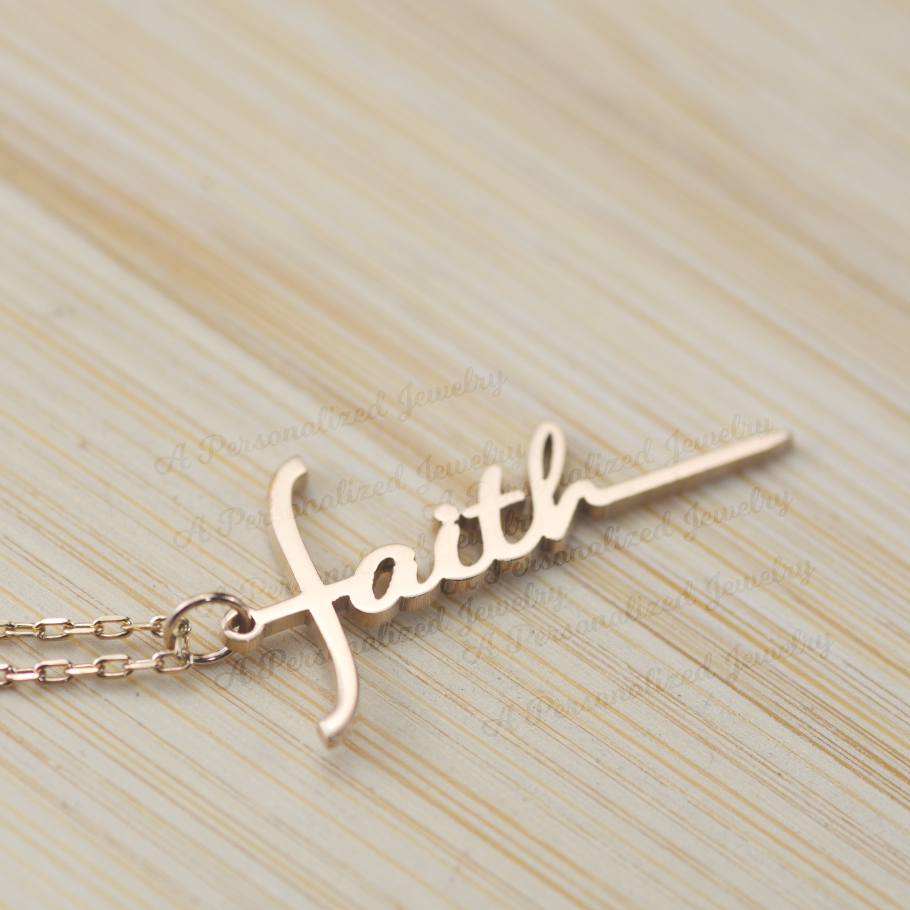 Faith Necklace, Faith Cross Jewelry, 18K Gold Necklace, Sterling Silver ...