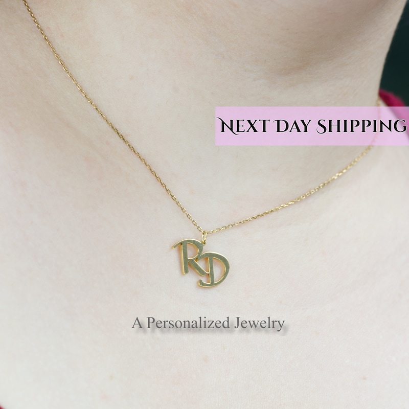 Two Initial Necklace - Etsy