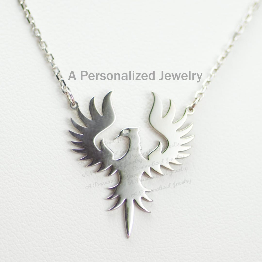 Dainty Silver Phoenix Jewelry, 925 Silver Phoenix Necklace, Fire Bird ...