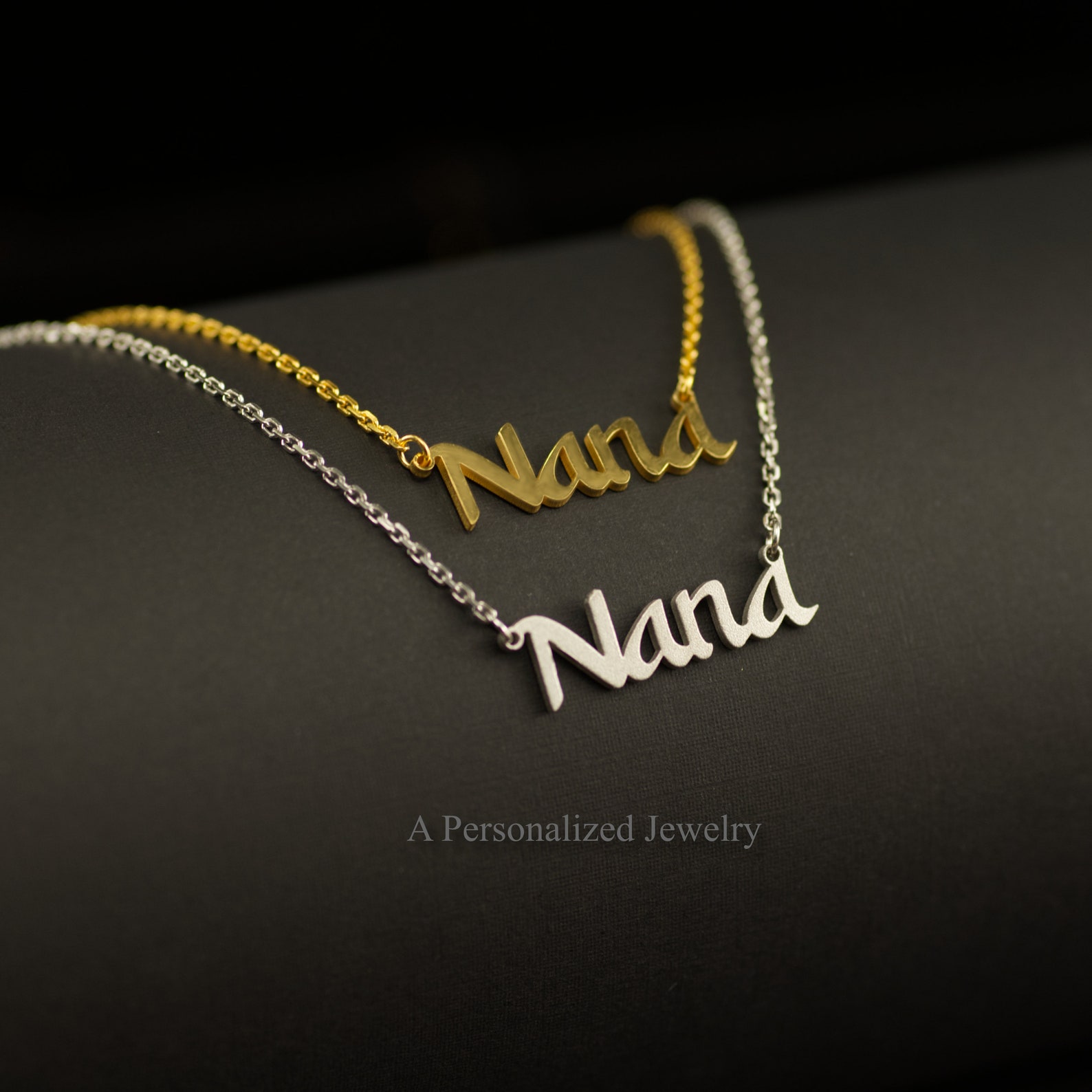 Dainty Nana Necklace in Sterling Silver Gold Nana Necklace - Etsy