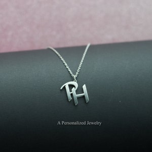 Two Initials Necklace, Double Letters Pendant , Mothers Necklace , Gold ...