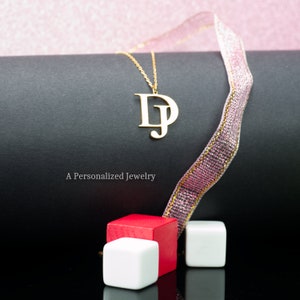 Two Initials Necklace, Double Letters Pendant , Mothers Necklace , Gold ...
