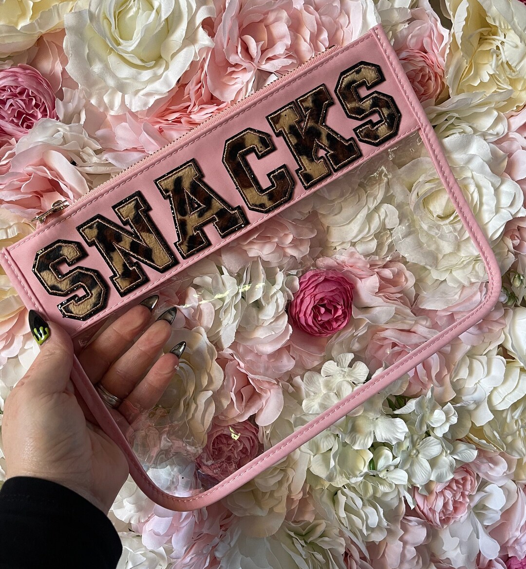 Custom Patch Transparent Clear Cosmetic Toiletry Bag Chenille Pouch Hen Make up Bag Travel Bag ...