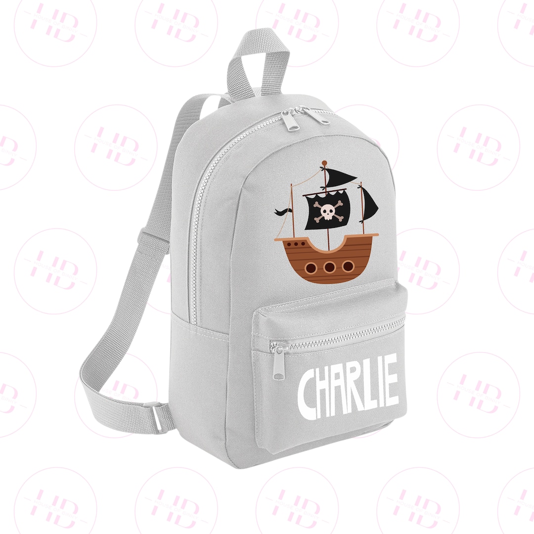 Personalised Pirate Ship Backpack With Custom Name - Customised Bags ...