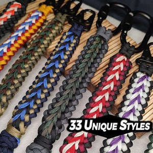 Paracord Keychain Carry Handle Tactical Rope Lanyard Duty Keychains ...