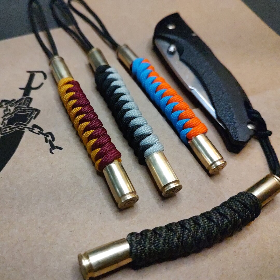 Paracord Knife Lanyard Bullet Casing Keychain Zipper Pull Carry Handle ...