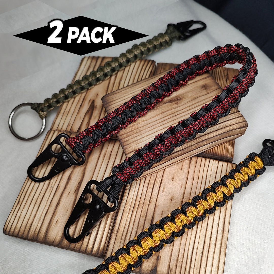 Paracord Keychain Carry Handle Tactical Rope Lanyard Duty Keychains ...