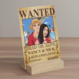 Anime Wanted Poster Card , Fully Custom Wanted Card, Wedding Gift ...
