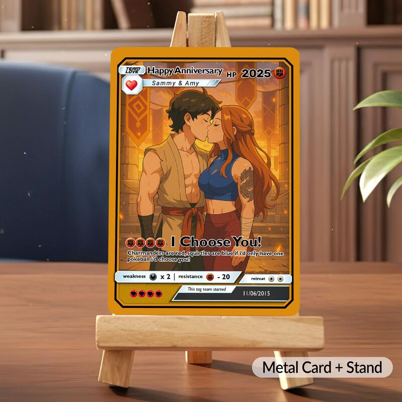 Personalized Pokemoncard Couple - Etsy
