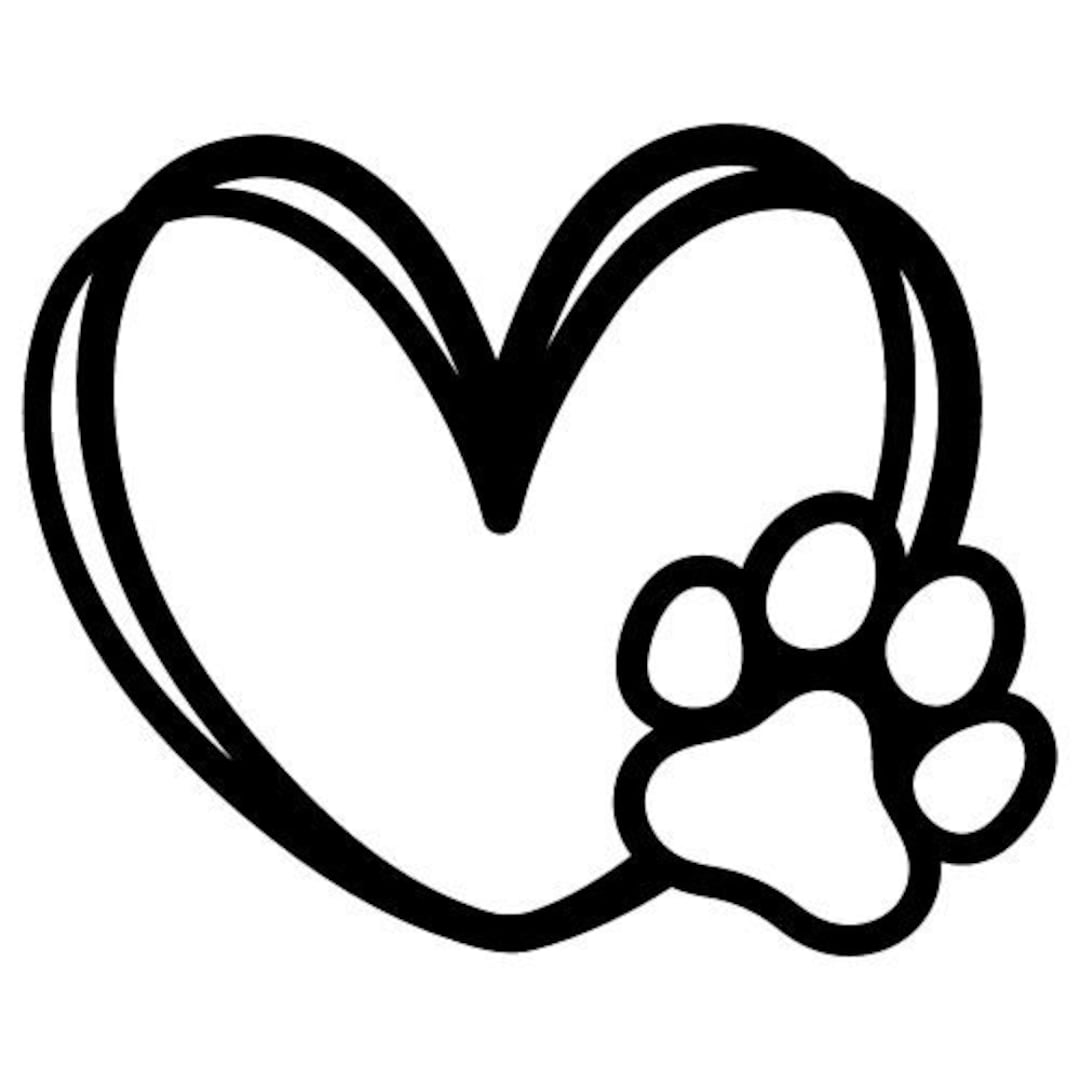 Heart Paw Print| Digital Clipart | Digital Download | PNG Files | SVG ...