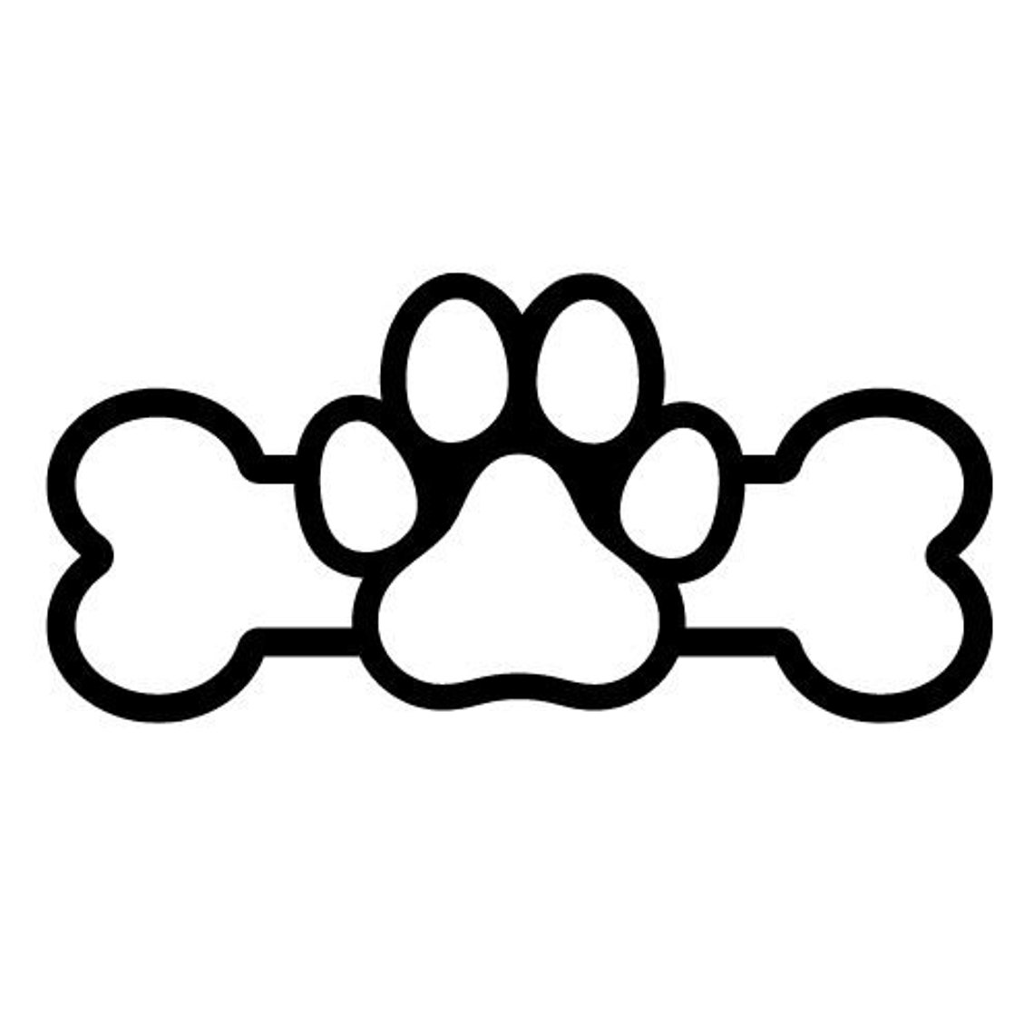 Bone and Paw Print| Digital Clipart | Digital Download | PNG Files ...