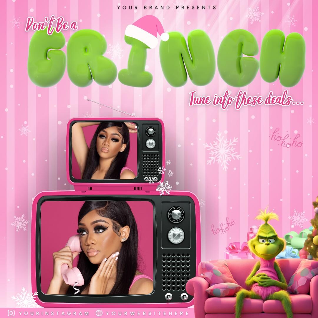 Grinch Christmas Sale Flyer, DIY Social Media Template (1080x1080 Px ...