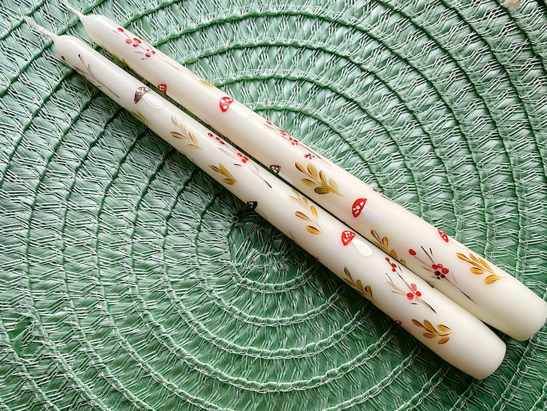 Set of 2 Hand Painted Personalized Thanksgiving Candles , Fall Taper ...