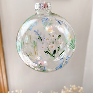 Hand Painted Clear Glass Ornament 3", Personalized Holiday Ornaments ...