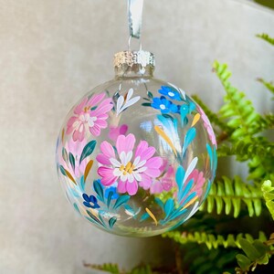 Hand Painted Clear Glass Ornament 3", Personalized Holiday Ornaments ...