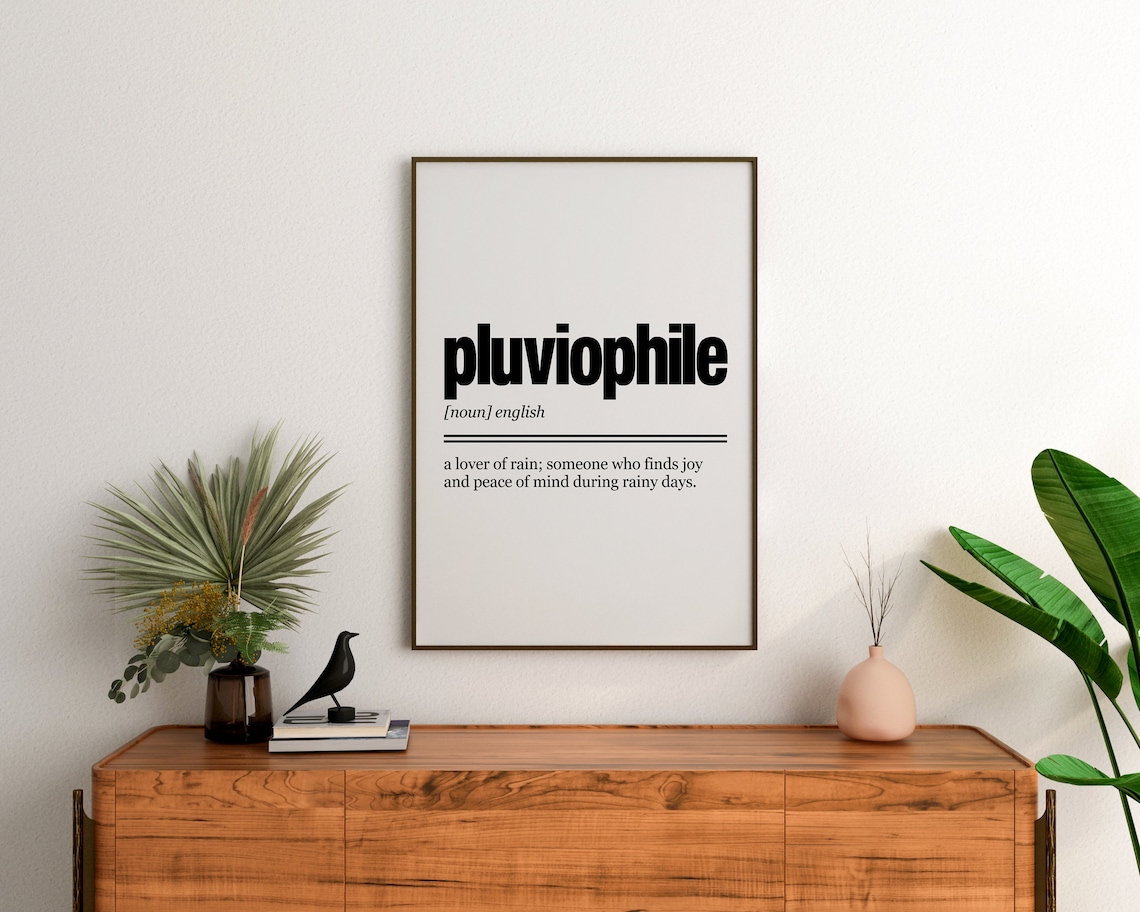 Pluviophile Word Definition Print | Art Print | Word Definition Poster ...