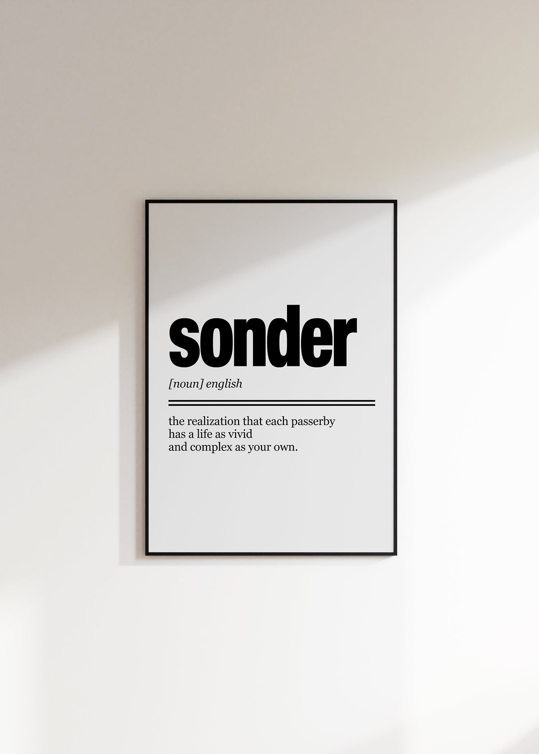 Sonder Word Definition Print Art Print Word Definition Poster Custom ...