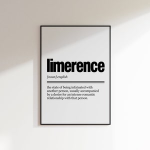 Limerence Word Definition Print | Art Print | Word Definition Poster ...