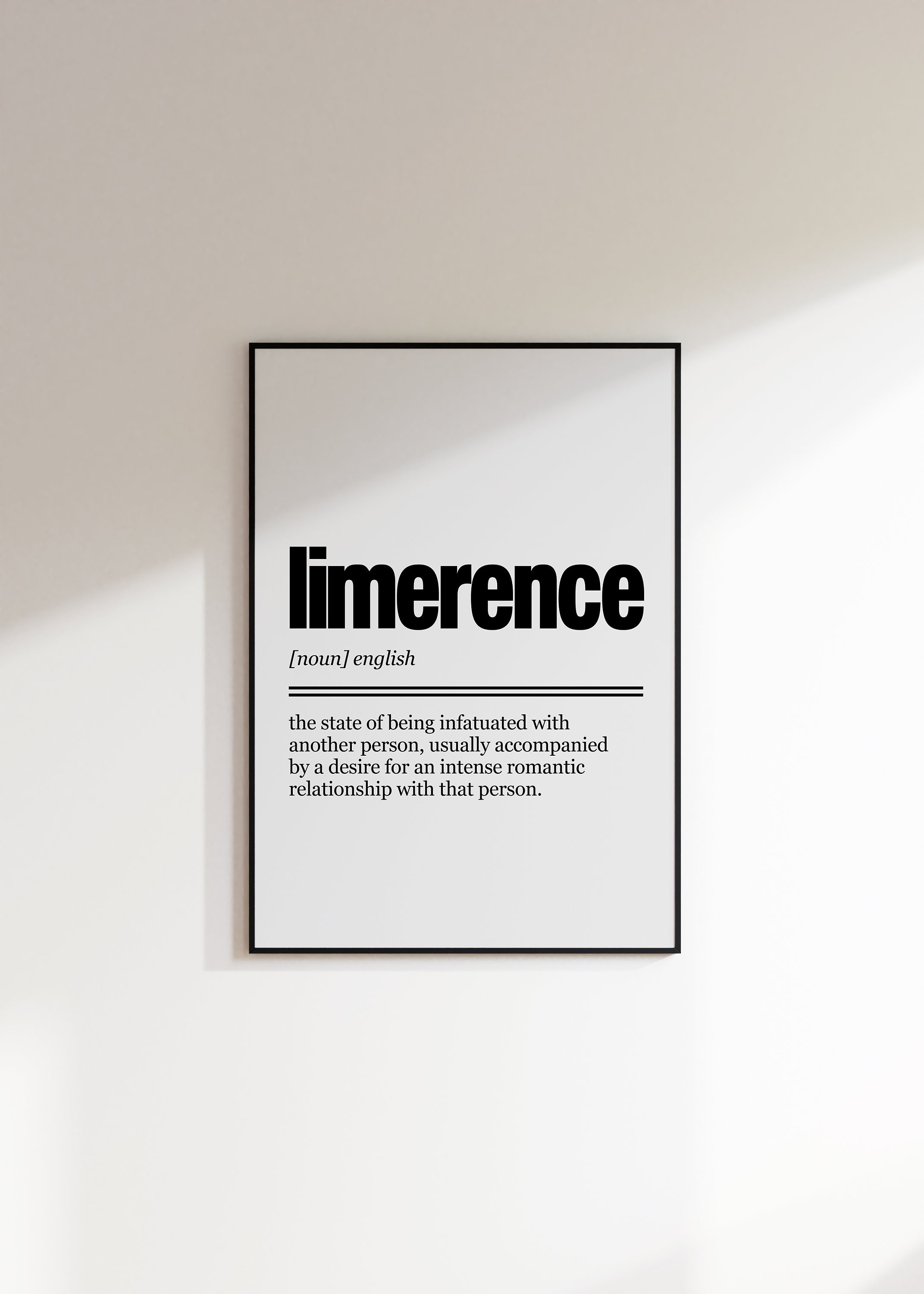 Limerence Word Definition Print | Art Print | Word Definition Poster ...