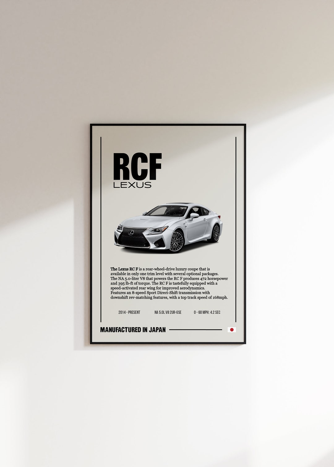Lexus RCF - Style 1 | Art Print | Car Poster | Room Decor | Car Decor ...
