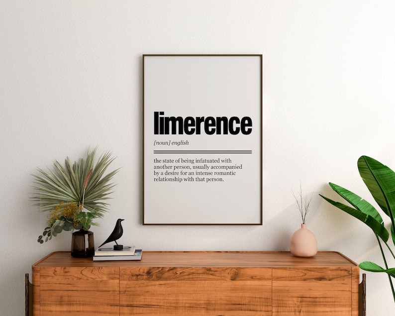 Limerence Word Definition Print | Art Print | Word Definition Poster ...