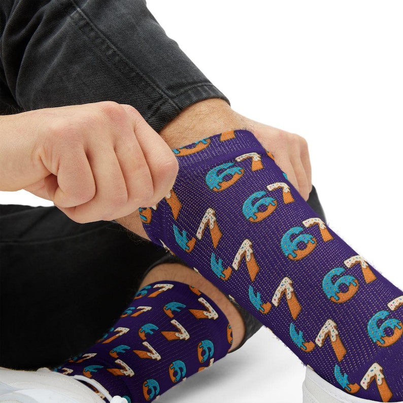67 Socks Funny 67 Ice Cream Drip Socks Gift Six Seven Meme Funny Mason ...