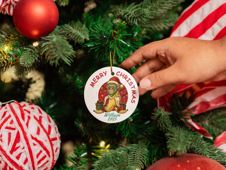 Personalized Italian Brainrot Ornament Chimpanzini Bananini Christmas ...