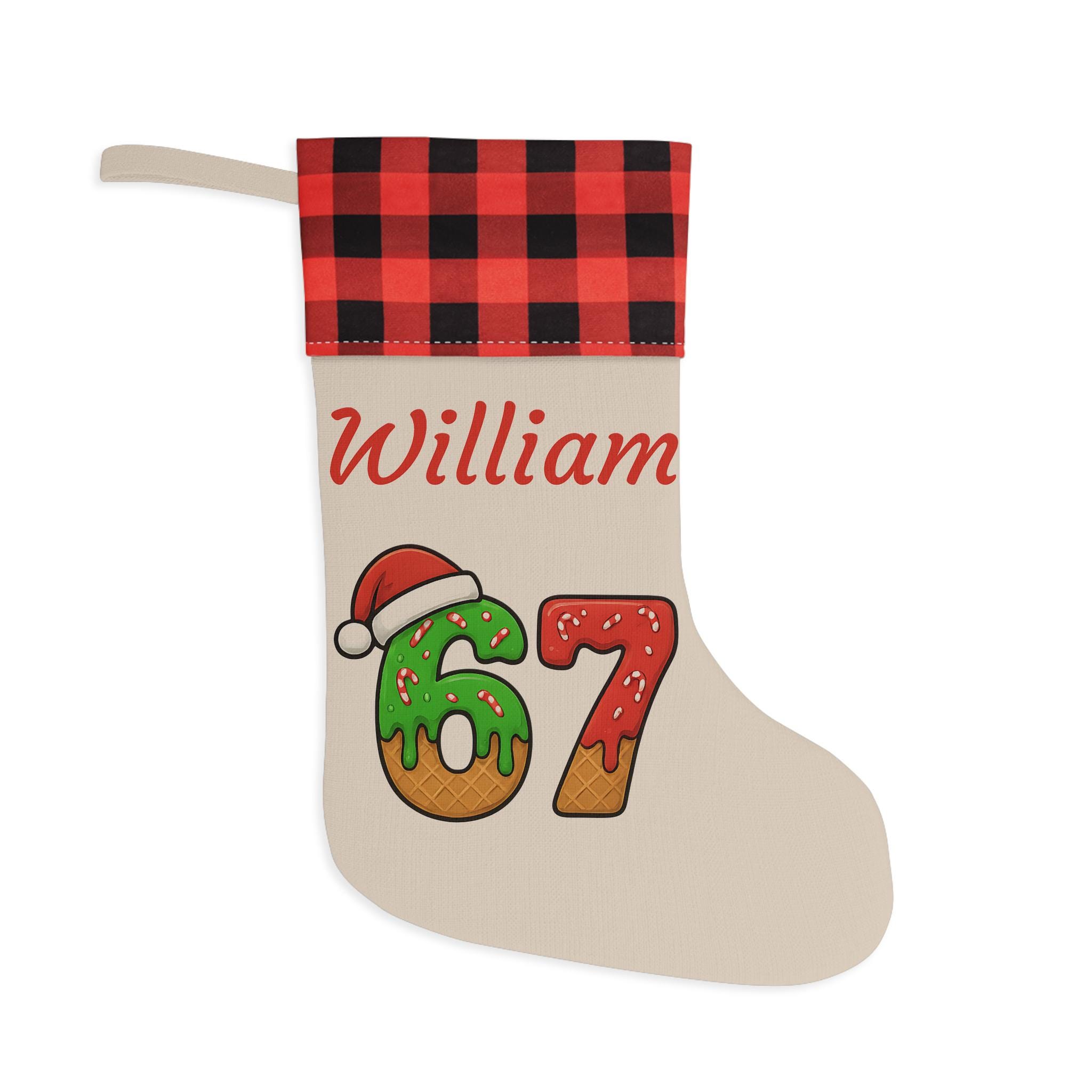 Personalized 67 Christmas Stocking Funny Custom 67 Stocking Six Seven ...