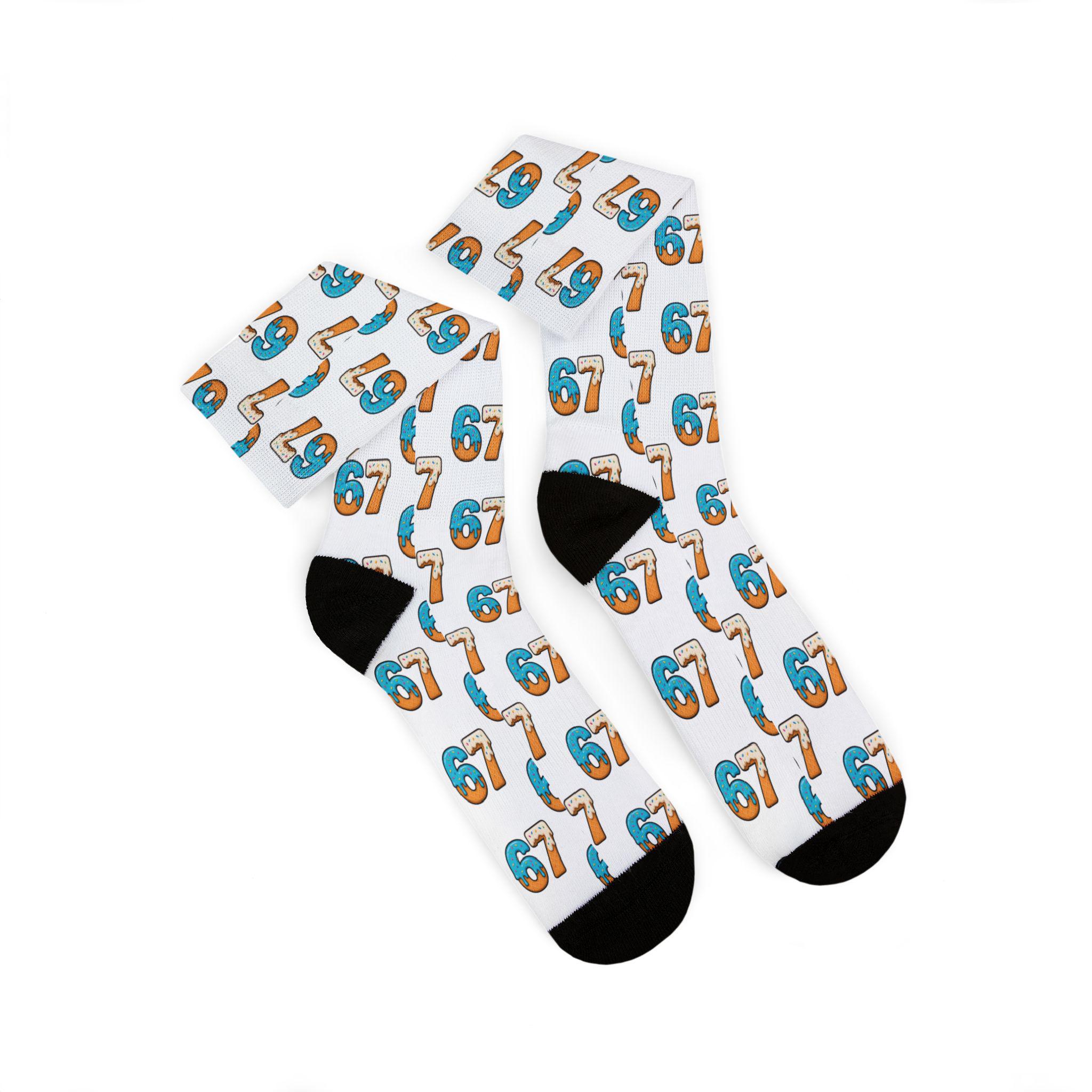 67 Socks Funny 67 Ice Cream Drip Socks Gift Six Seven Meme Funny Mason ...