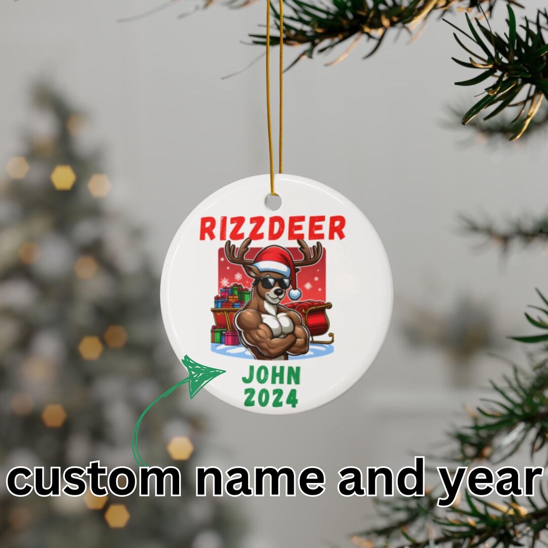 Rizzdeer Custom Ornament Funny Christmas Rizz Ornament Personalized ...