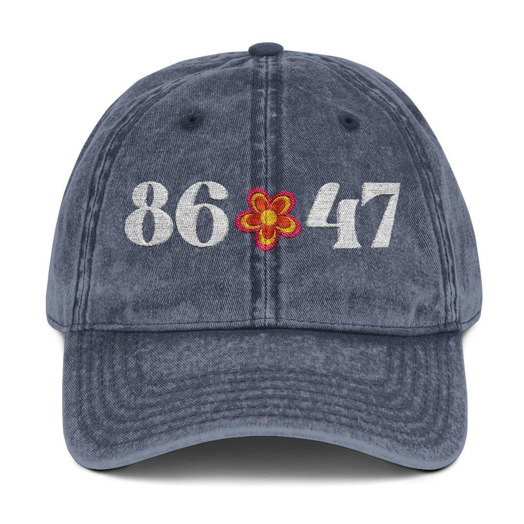 8647 Anti Trump Embroidered Hat Vintage Boho 8647 Subtle Distressed Cap ...