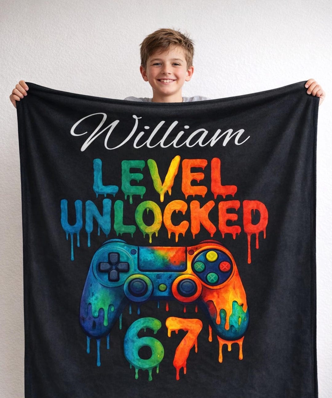 Personalized Gamer Level 67 Blanket Funny Custom Gamer 67 Drip Throw ...